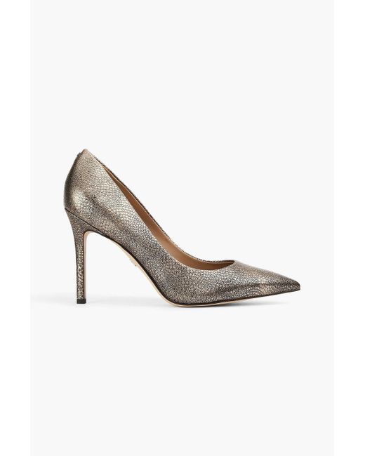Sam Edelman Textured-leather Pumps in Metallic | Lyst