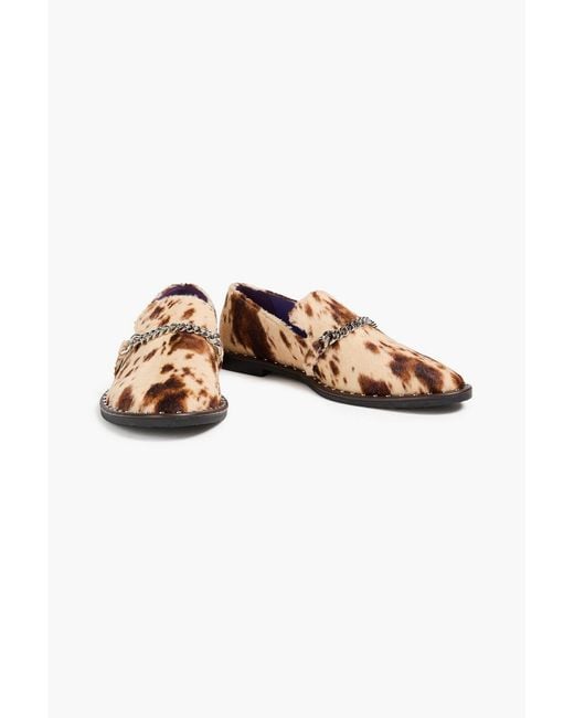 Stella McCartney Falabella Chain-embellished Plush Loafers | Lyst UK