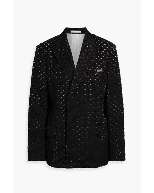 Helmut Lang Laser-Cut Twill Blazer in Black | Lyst