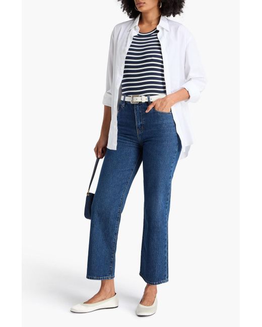FRAME Le Jane Ankle High-rise Straight-leg Jeans in Blue | Lyst UK