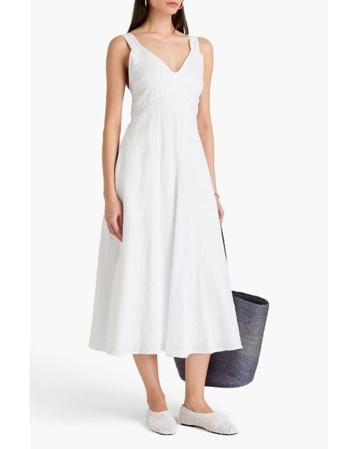 Alex Mill Linen Midi Dress in White | Lyst