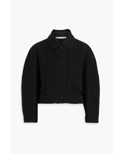 Another Tomorrow Cropped Wool Jacket in Black | Lyst UK