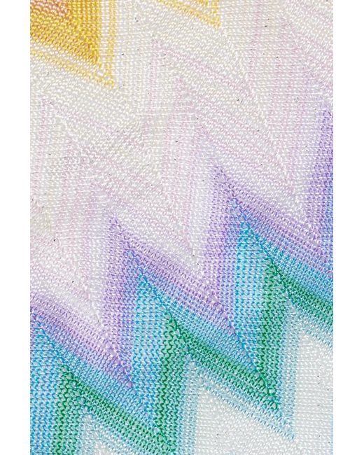 Missoni Metallic Crochet-Knit Triangle Bikini in Blue | Lyst