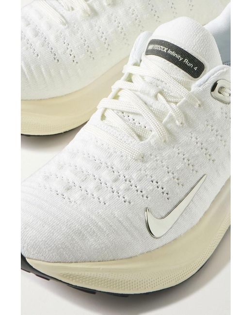 Nike React Infinityrn 4 Rubber-trimmed Flyknit Sneakers in White | Lyst