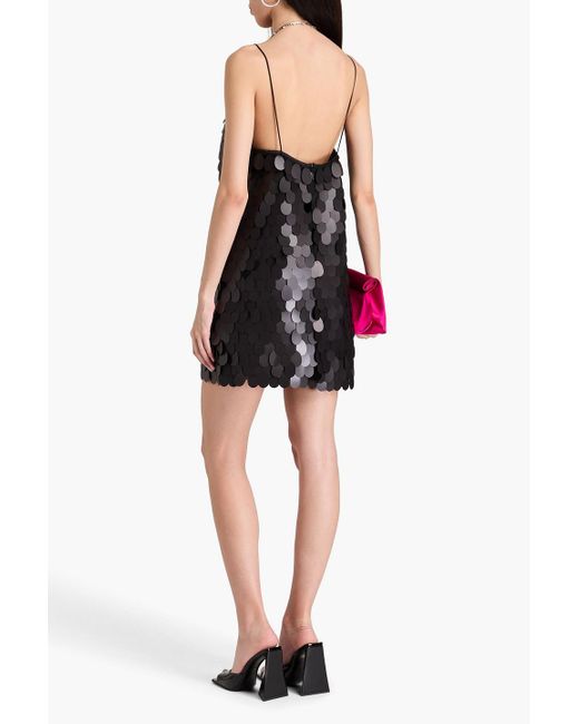 ROTATE BIRGER CHRISTENSEN Sequined Tulle Mini Dress in Black | Lyst
