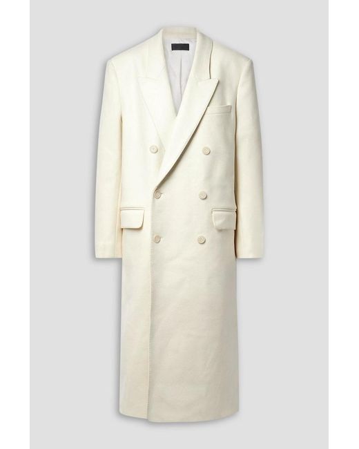Nili Lotan Edmont Double-breasted Wool-blend Coat in White | Lyst UK