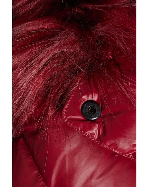 Rudsak Faux Fur-trimmed Quilted Shell Hooded Down Coat in Red | Lyst