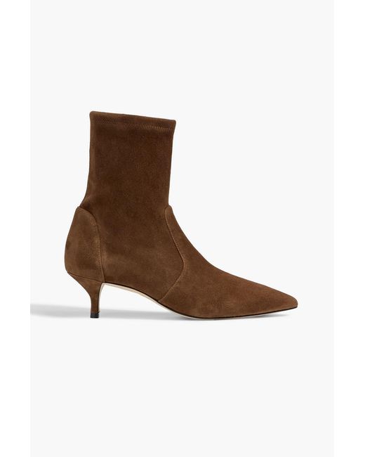 Stuart Weitzman Naomi 50 Suede Ankle Boots in Brown | Lyst