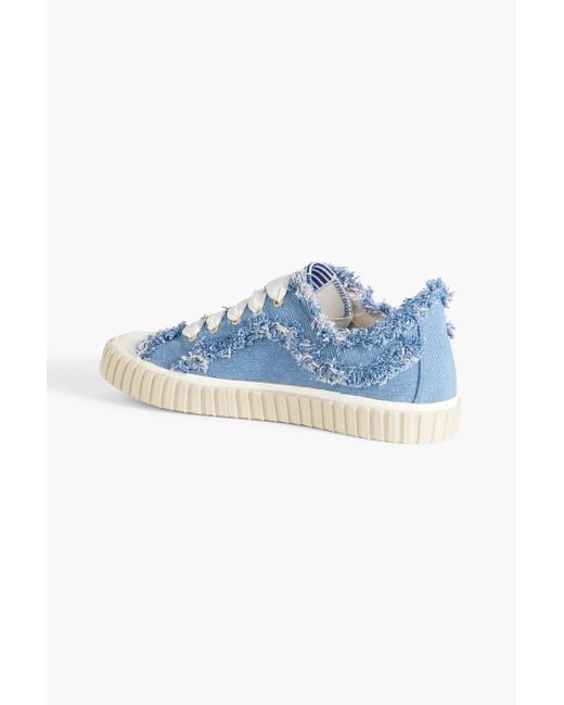 Zimmermann Frayed Denim Sneakers in Blue | Lyst