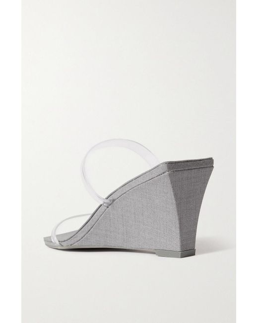 St. Agni Canvas And Pvc Wedge Sandals in Gray | Lyst