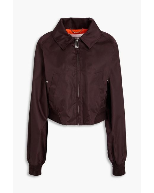 Victoria Beckham Harrington Shell Bomber Jacket in Brown | Lyst UK