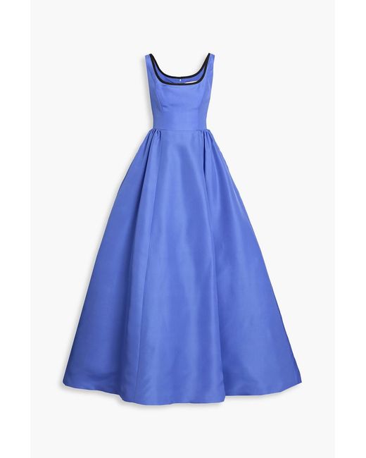 Carolina Herrera Pleated Silk-Gazar Gown in Blue | Lyst