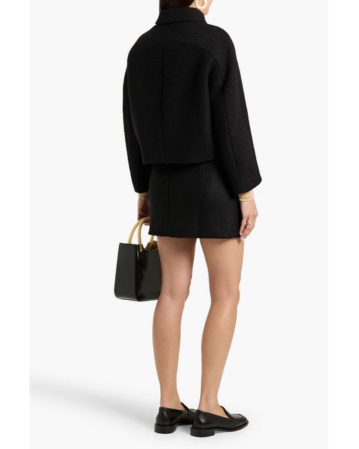 Another Tomorrow Cropped Wool Jacket in Black | Lyst UK