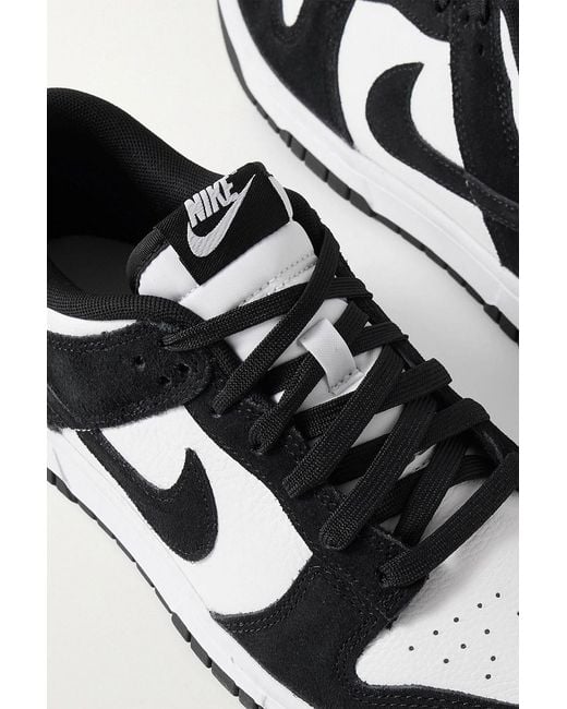 Nike Dunk Low Retro Se Suede-Trimmed Leather Sneakers in Black for Men ...