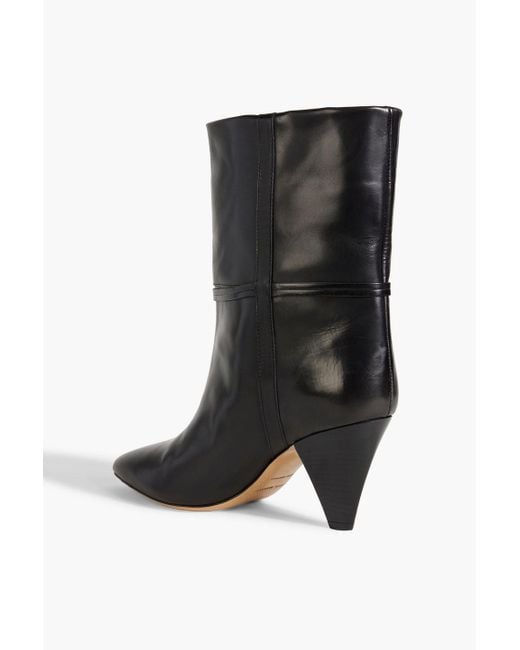 Isabel Marant Lilet Embellished Leather Ankle Boots in Black | Lyst