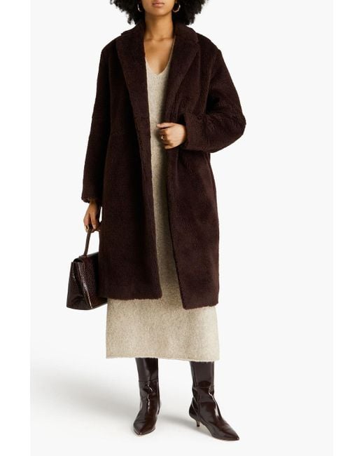 Vince Faux Fur Coat in Black | Lyst