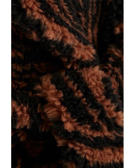 A.L.C. Anderson Zebra-print Teddy Fleece Coat in Brown | Lyst UK