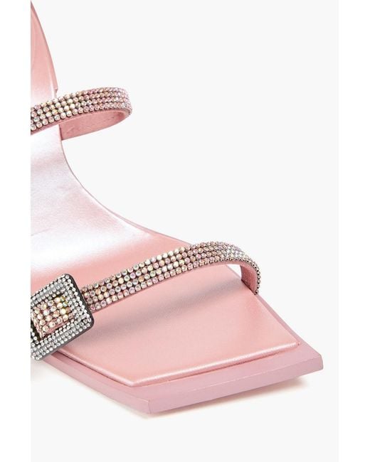 Benedetta Bruzziches Ewa Crystal-Embellished Satin Sandals in Pink ...