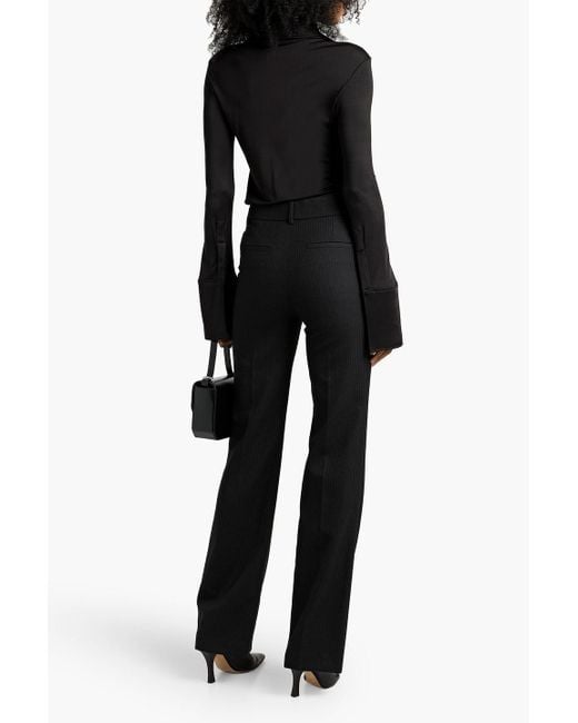 Nili Lotan Corette Pinstriped Wool-Twill Straight-Leg Pants in Black ...