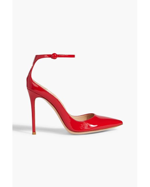 Gianvito Rossi Vivian Patent-leather Pumps in Red | Lyst