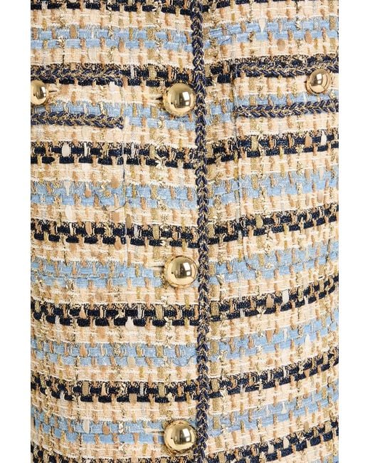 Veronica Beard Sumira Striped Metallic Tweed Jacket in White | Lyst UK