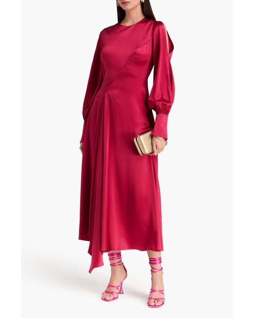 ROKSANDA Hayat Cutout Silk-Satin Maxi Dress in Red | Lyst UK