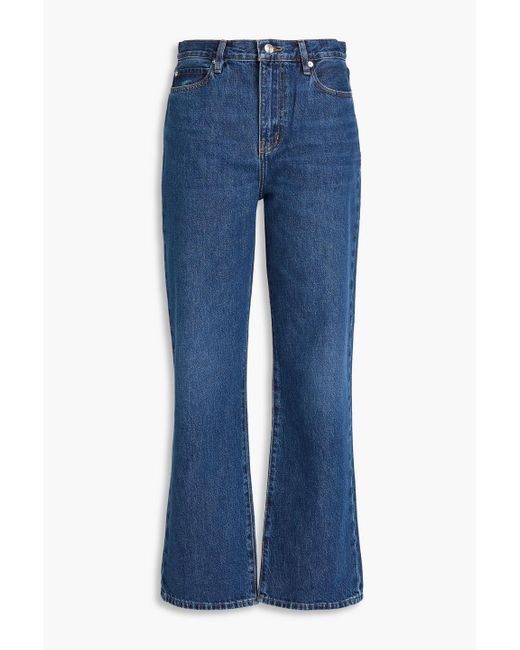 FRAME Le Jane Ankle High-rise Straight-leg Jeans in Blue | Lyst UK