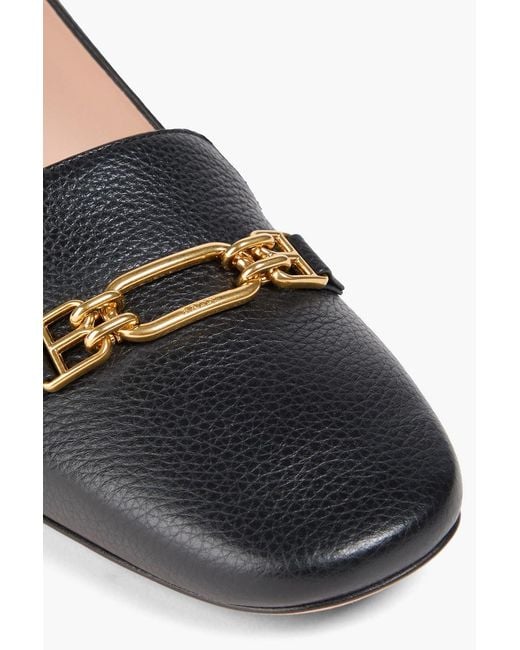Bally Dielle 45 Embellished Pebbled-Leather Pumps in Black | Lyst UK