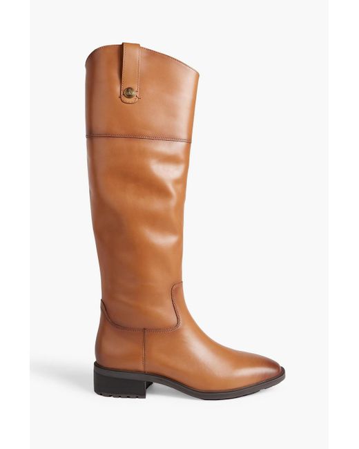 Sam Edelman Drina Burnished Leather Knee Boots In Brown Lyst