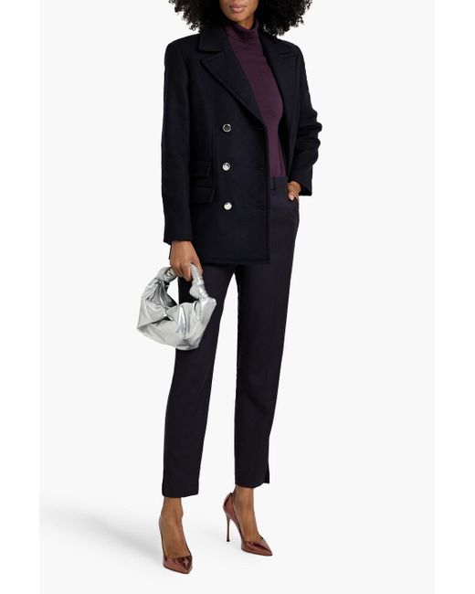 Theory Melton Double-Breasted Wool-Blend Felt Blazer in Blue | Lyst UK