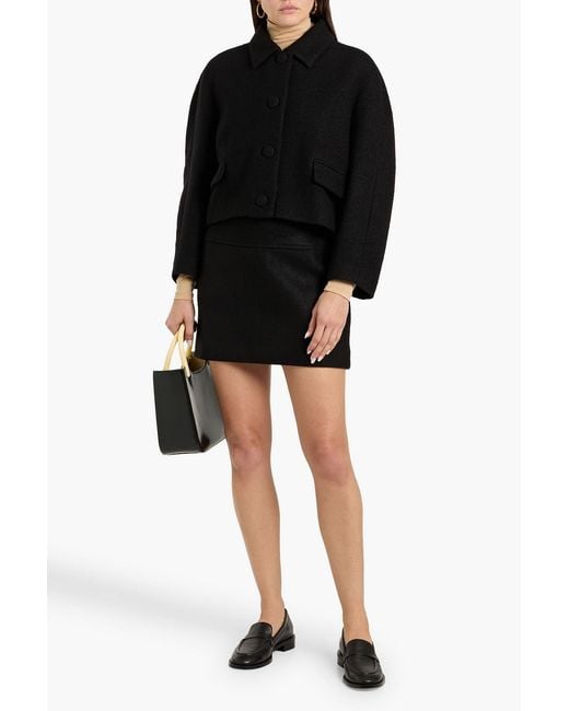 Another Tomorrow Cropped Wool Jacket in Black | Lyst UK