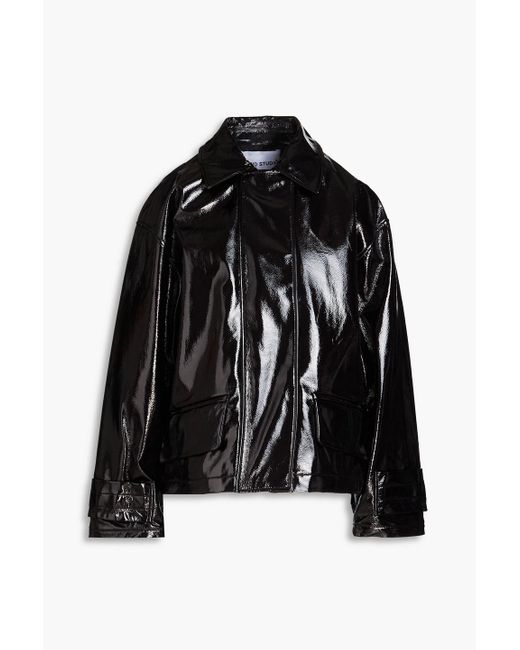 Stand Studio Constance Glossed Jacket in Black | Lyst