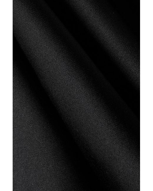 Interior Jane Ruffled Silk-satin Blouse in Black | Lyst