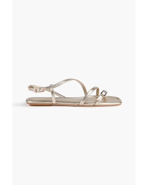 Stuart Weitzman Georgie Leather Sandals in Metallic | Lyst UK