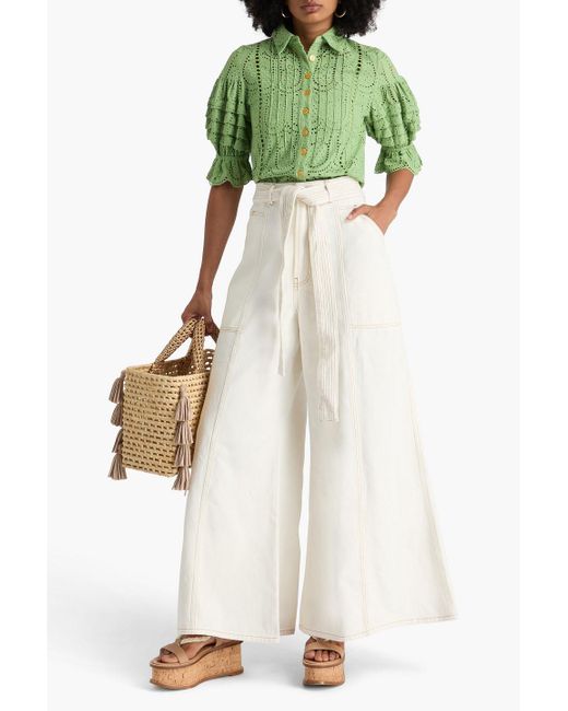 FARM Rio High-Rise Wide-Leg Jeans in Natural | Lyst UK