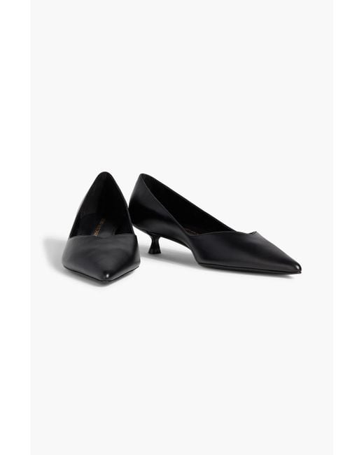 Stuart Weitzman Eva 35 Leather Pumps in Black | Lyst