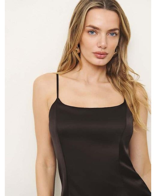 Reformation Isla Satin Top in Blue | Lyst