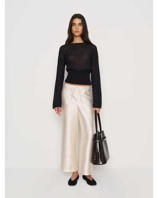 Reformation Soren Sheer Alpaca Sweater Top in Black | Lyst