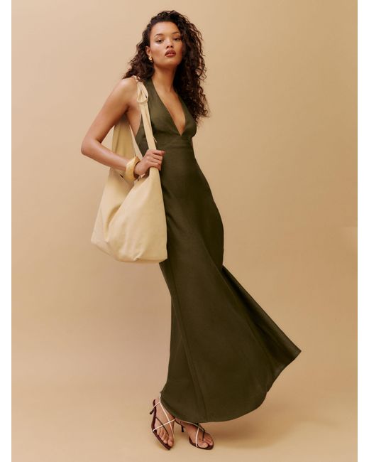 Reformation Delilah Linen Dress in Natural | Lyst