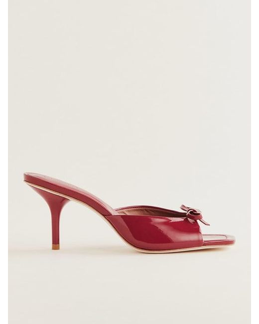 Reformation Clementine Heeled Mule Sandal in Red | Lyst