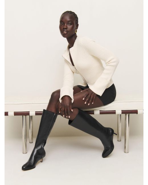 Reformation Knee High Sustainable Leather Boots in Natural | Lyst