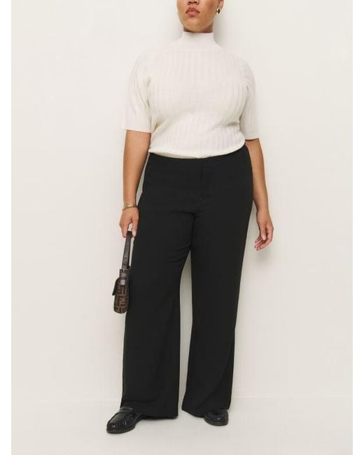 Reformation Vida Low Rise Pant Es in White | Lyst