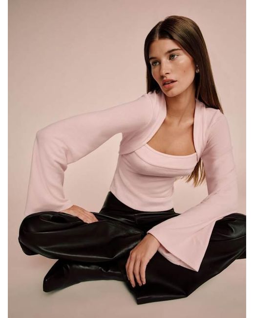 Reformation Chloe Knit Shrug Set in Pink | Lyst