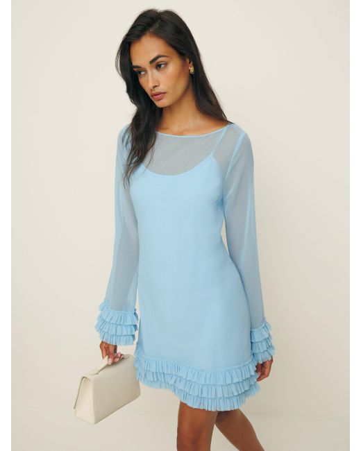 Reformation Avalina Dress in Blue | Lyst