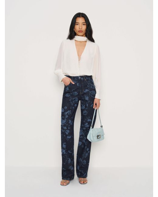 Reformation Val 90S Mid Rise Straight Jeans Denim in Blue | Lyst UK
