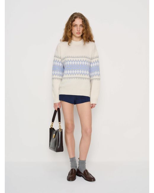Reformation Fabian Crew Sweater in White | Lyst UK