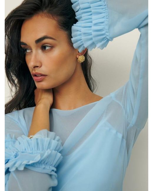 Reformation Avalina Dress in Blue | Lyst