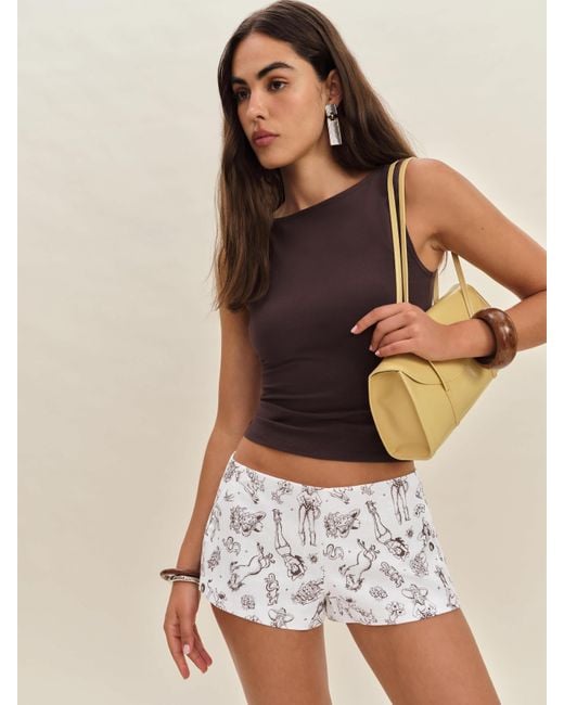 Reformation June Low Rise Linen Short | Lyst