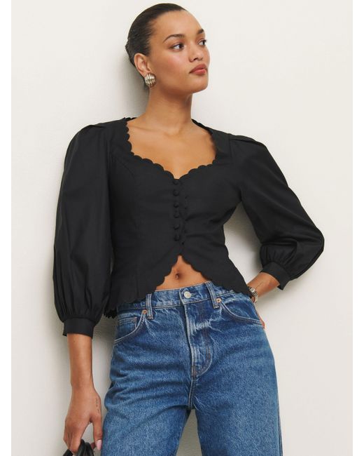 Reformation Elianna Top in Blue | Lyst