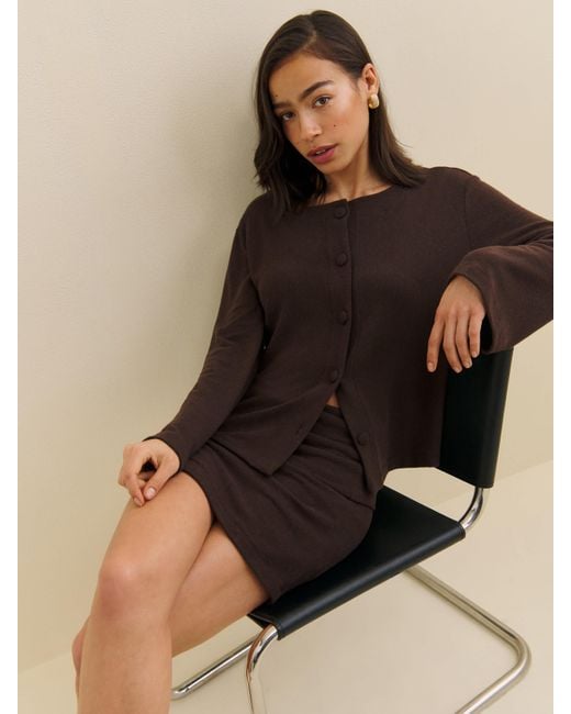 Reformation Hunter Knit Cardigan Set in Brown | Lyst